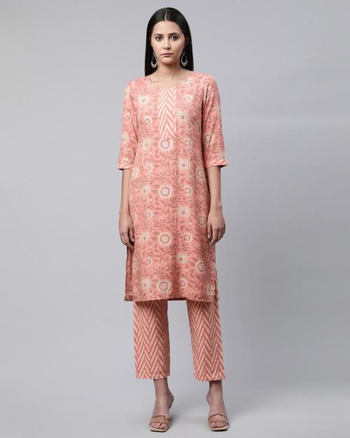 Buy Printed Straight Kurta Suit Set Online at Best Prices in India ...