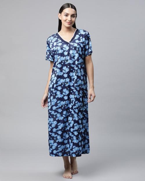 Buy Floral Print V-Neck Nightie Online at Best Prices in India - JioMart.