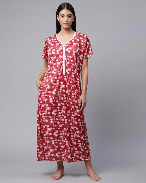 Buy Printed V-Neck Nightie Online at Best Prices in India - JioMart.