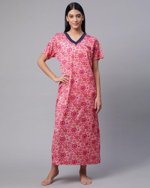 Buy Printed V-Neck Nightie Online at Best Prices in India - JioMart.