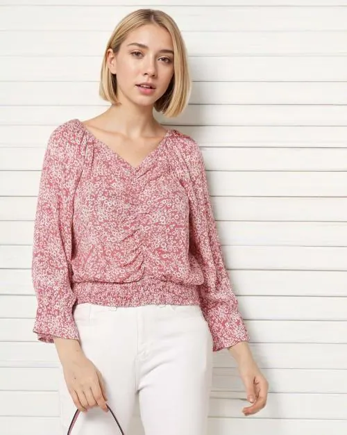 Buy Women Floral Print Regular Fit Top Online at Best Prices in India ...