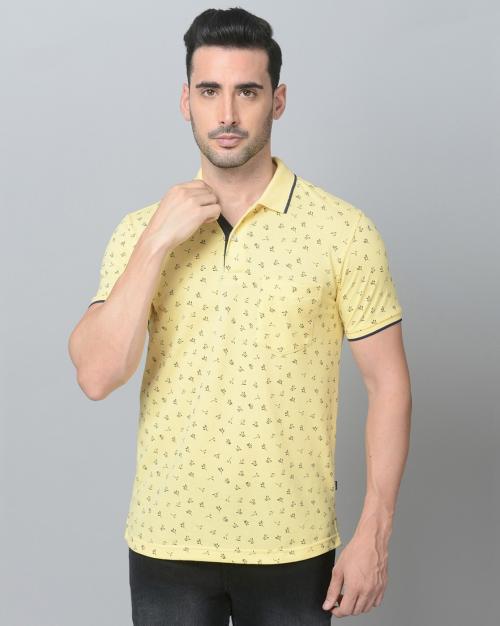 Buy Men Leaf Print Slim Fit Polo T-Shirt Online at Best Prices in India - JioMart.