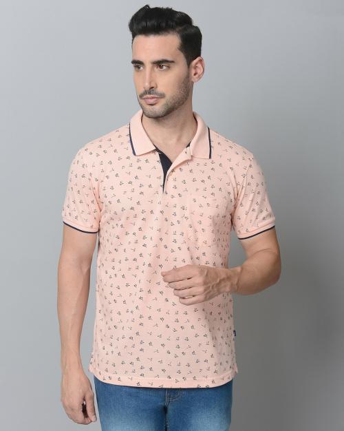 Buy Men Leaf Print Slim Fit Polo T-Shirt Online at Best Prices in India - JioMart.