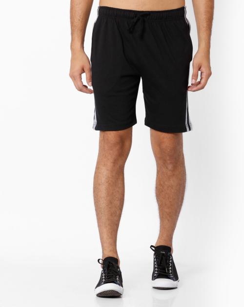 Buy Knit Shorts with Striped Panels Online at Best Prices in India ...