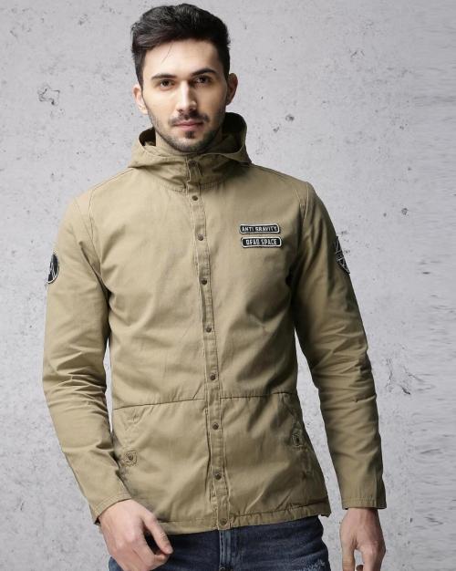 Buy Hooded Jacket with Insert Pockets Online at Best Prices in India ...