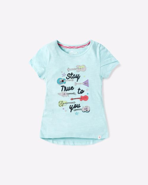 Buy GRAPHIC TEE, TURQUOISE, 05-06Y Online at Best Prices in India ...