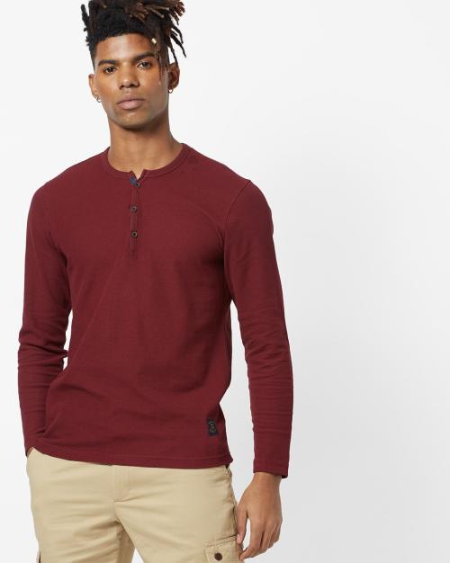 Buy Slim Fit Henley T-shirt Online at Best Prices in India - JioMart.