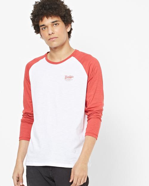 Buy T-shirt with Contrast Raglan Sleeves Online at Best Prices in India ...