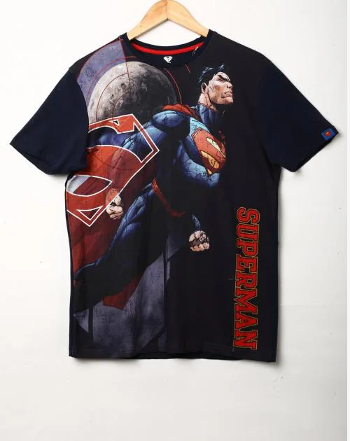 Buy Superman Print Crew-Neck T-shirt Online at Best Prices in India ...
