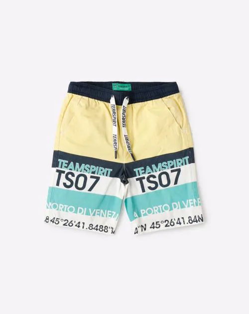 Buy Typographic Print Shorts with Drawcord Waist Online at Best Prices ...