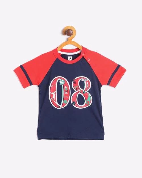 Buy Numeric Print Crew-Neck Cotton T-shirt Online at Best Prices in ...