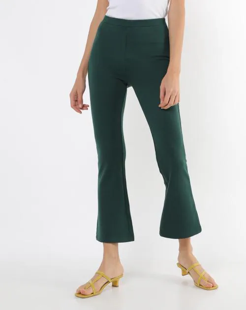 Buy Textured Slim Fit Bell Bottom Pants Online at Best Prices in India ...