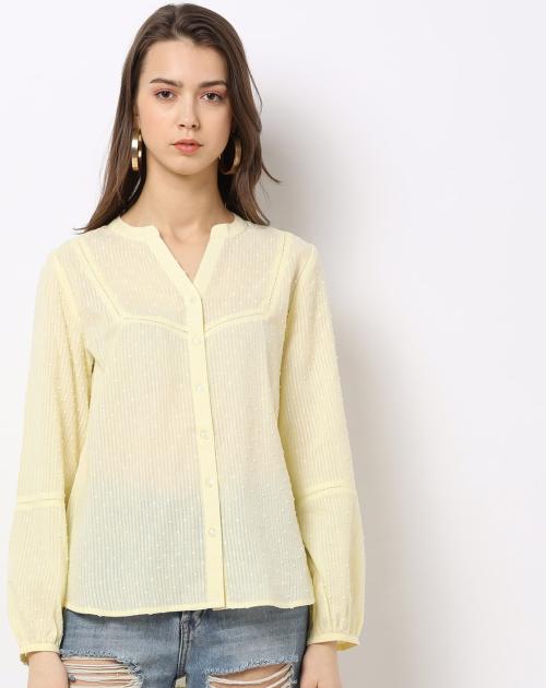Buy Textured Shirt with Ladder Lace Inserts Online at Best Prices in ...
