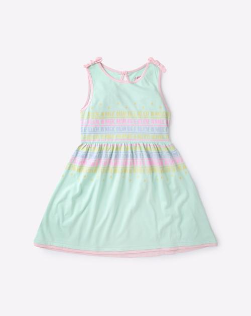 Buy Typographic Print Fit-&-Flare Dress Online at Best Prices in India ...