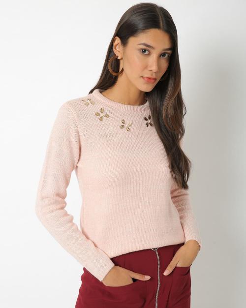 Buy Embellished Round-Neck Pullover Online at Best Prices in India - JioMart.