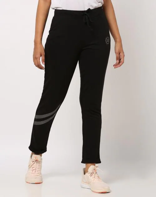 Buy Drawstring Track Pants with Placement Print Online at Best Prices ...