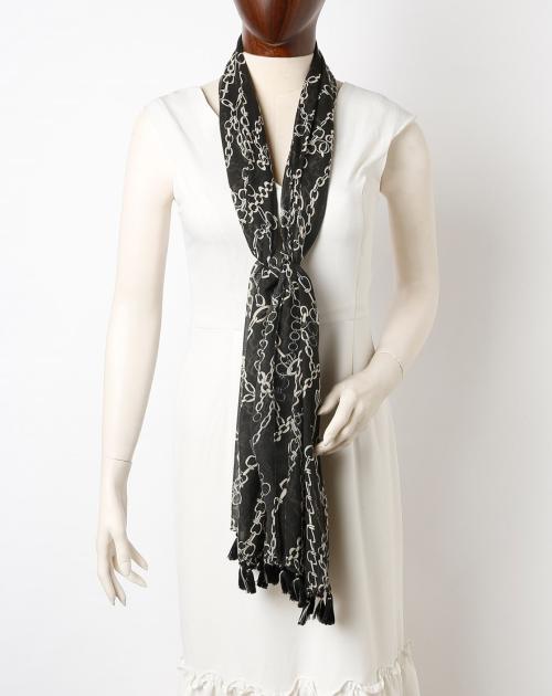Buy Chain Print Scarf with Tassels Online at Best Prices in India ...