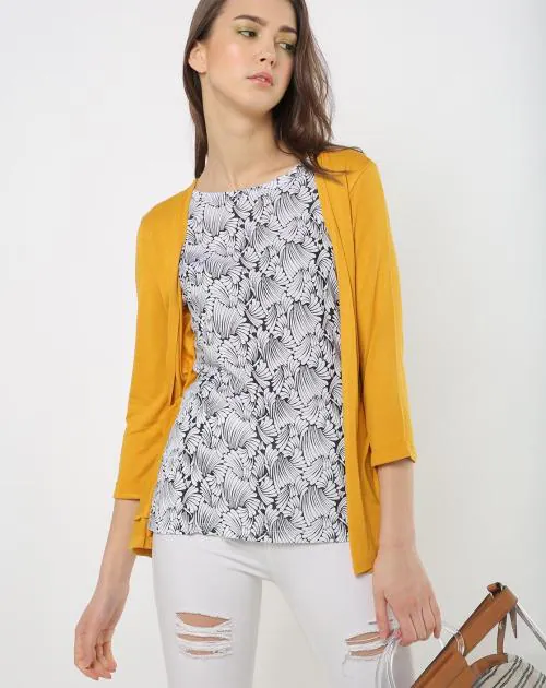 Buy Printed Twofer Top with Round-Neck Online at Best Prices in India ...