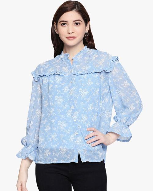 Buy Printed Front-Open Tunic with Camisole Online at Best Prices in ...