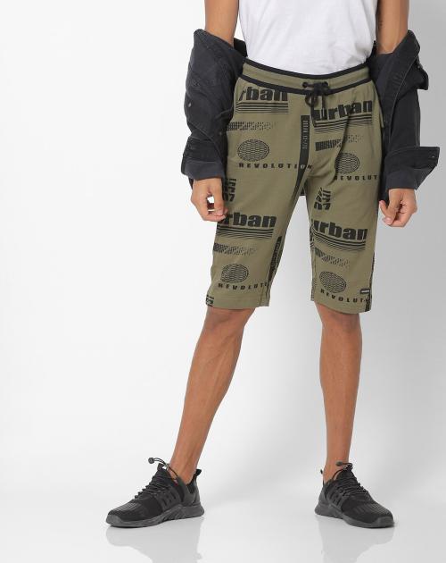 Buy Typographic Print Shorts with Insert Pockets Online at Best Prices ...