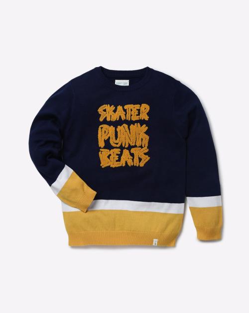 Buy Sweater with Text Fleece Applique Online at Best Prices in India ...