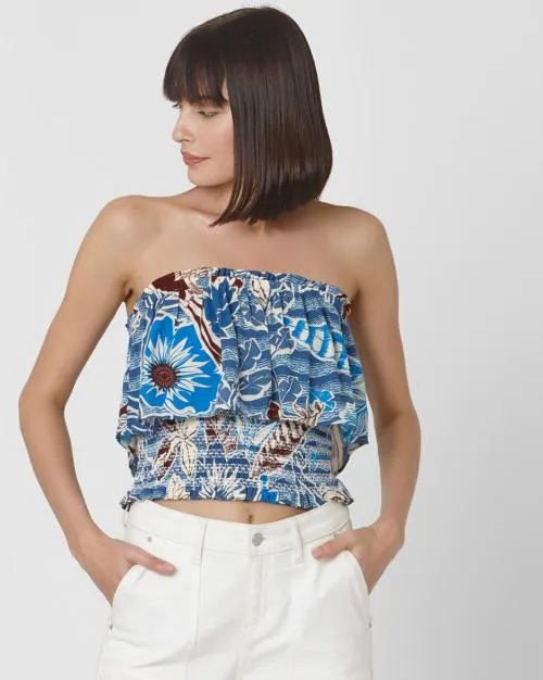 Buy Anya Tropical Print Off-Shoulder Top Online at Best Prices in India ...