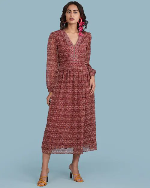 Buy Printed A-line Dress Online at Best Prices in India - JioMart.