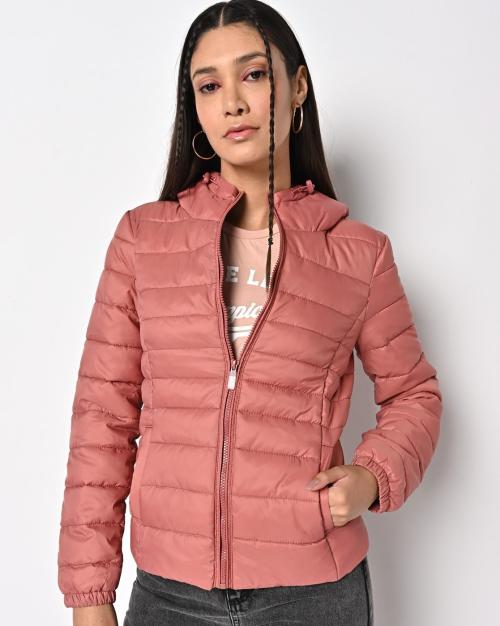 Buy Quilted Jacket with Zip-Front Closure Online at Best Prices in ...