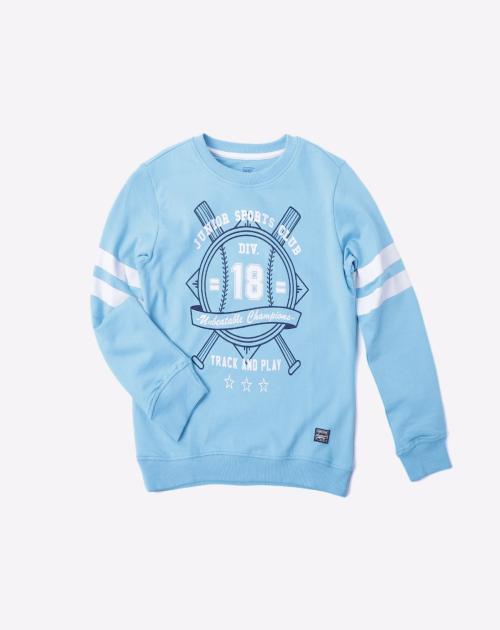 Buy Graphic Print Sweatshirt with Ribbed Hems Online at Best Prices in ...