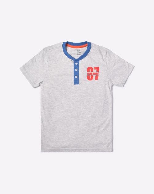 Buy Numeric Print Henley T-shirt Online at Best Prices in India - JioMart.