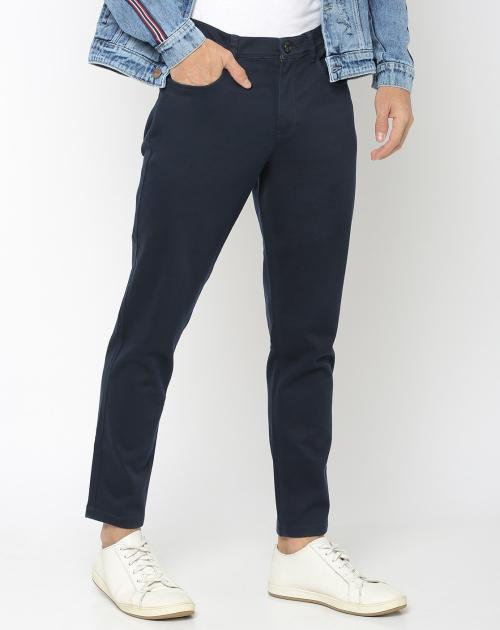 Buy Slim Fit Chinos with Slip Pockets Online at Best Prices in India ...