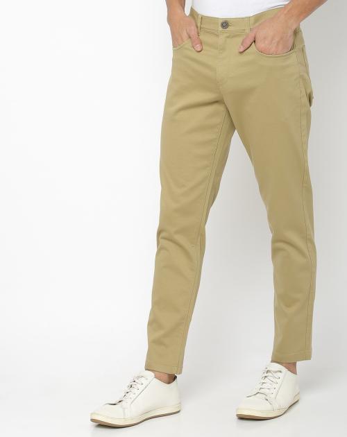 Buy Slim Fit Chinos with Slip Pockets Online at Best Prices in India ...
