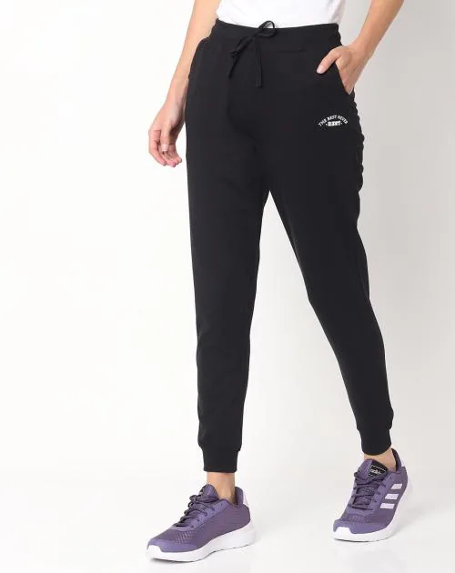 Buy Mid-Rise Joggers with Drawstring Waistband Online at Best Prices in ...
