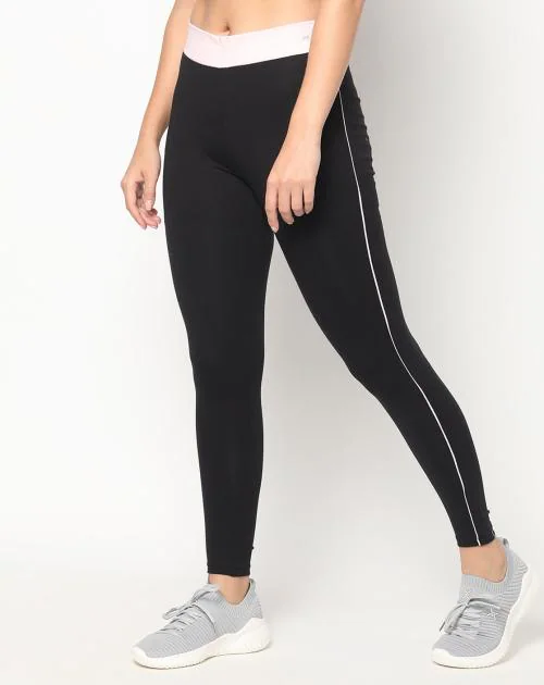 Buy Mid-Rise Leggings with Contrast Panels Online at Best Prices in India - JioMart.