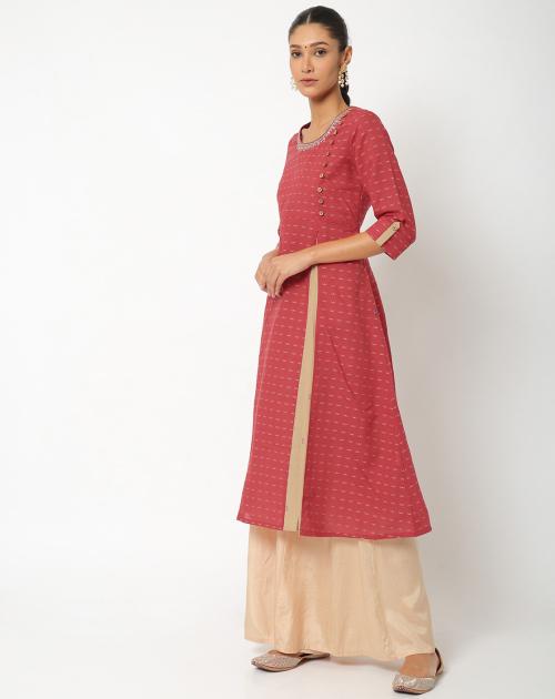 Buy Printed Front-Slit A-line Kurta Online at Best Prices in India ...