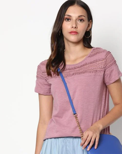Buy Lace Round-Neck Top Online at Best Prices in India - JioMart.