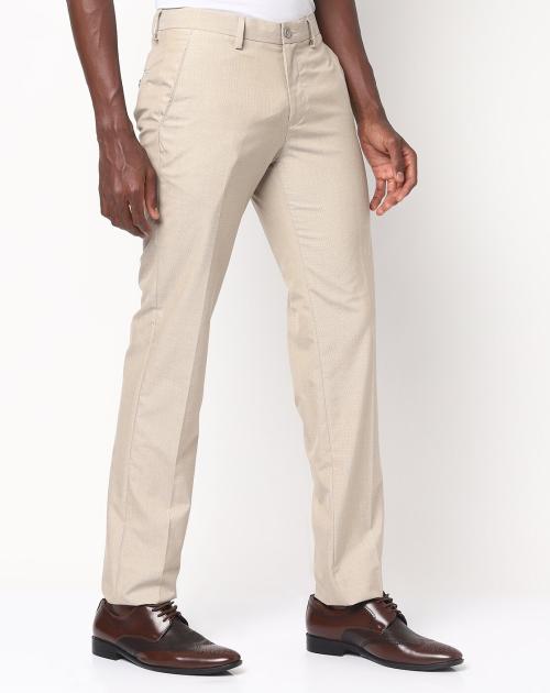 Buy Slim Fit Flat-Front Trousers Online at Best Prices in India - JioMart.