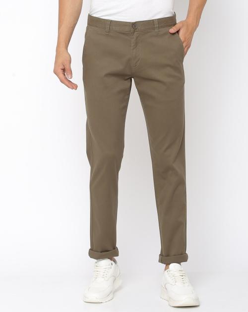 Buy Flat-Front Chinos with Insert Pockets Online at Best Prices in ...