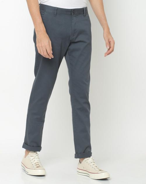Buy Slim Fit Dobby Chinos with Insert Pockets Online at Best Prices in ...