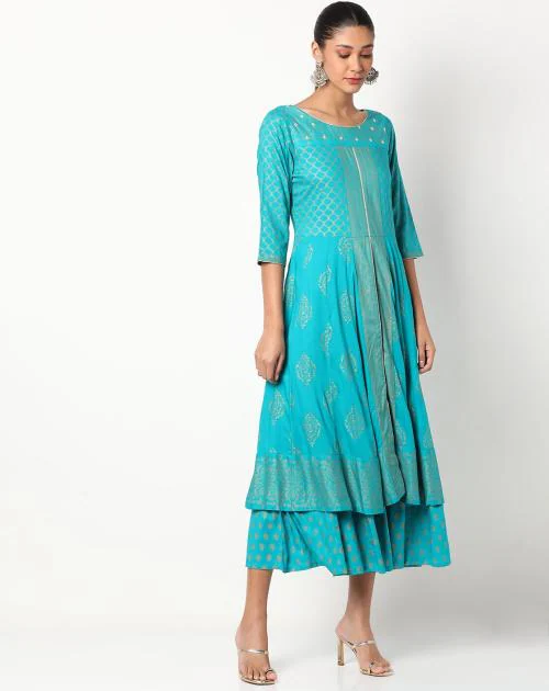 Buy Rinali Yalek Printed Tiered Flared Dress Online at Best Prices in ...