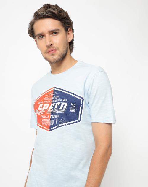 Buy Graphic Print Crew-Neck T-shirt Online at Best Prices in India ...