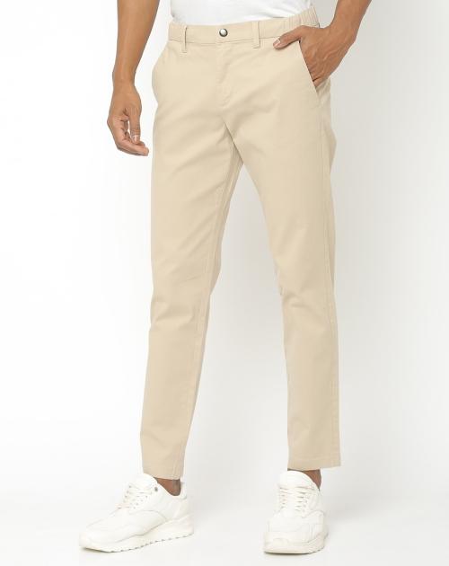 Buy Flat-Front Chinos with Insert Pockets Online at Best Prices in ...