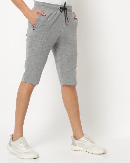 Buy Micro Print Panelled Shorts with Insert Pockets Online at Best ...