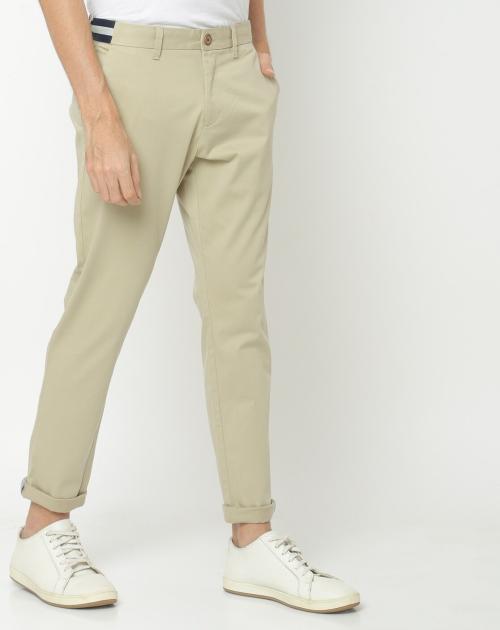 Buy Cropped Chinos with Insert Pockets Online at Best Prices in India ...