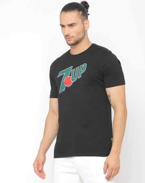 Buy Regular Fit 7up Print Crew-Neck T-Shirt Online at Best Prices in ...