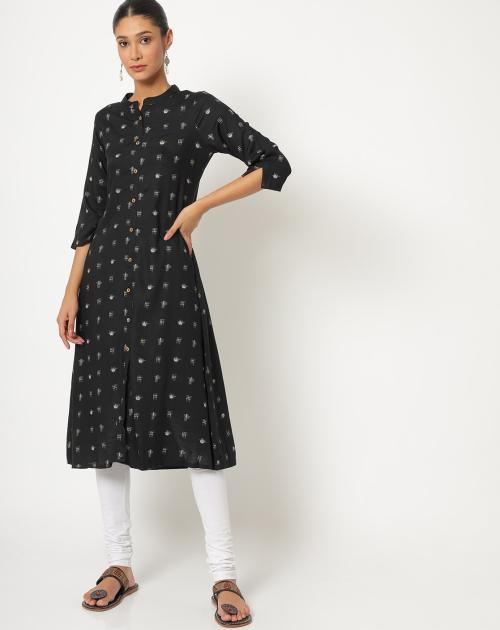 Buy Micro Print A-line Kurta with Insert Pocket Online at Best Prices ...