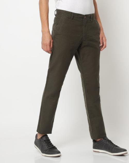 Buy Flat-Front Tapered Chinos with Insert Pockets Online at Best Prices ...
