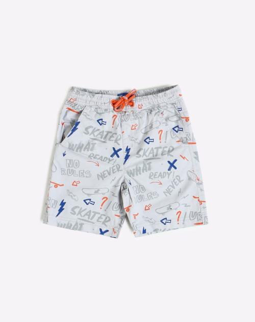 Buy Typographic Print Shorts with Insert Pockets Online at Best Prices ...