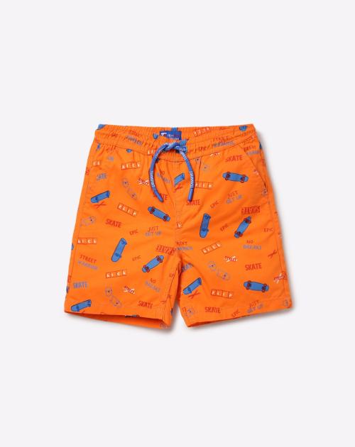 Buy Typographic Print Shorts with Drawstring Fastening Online at Best ...