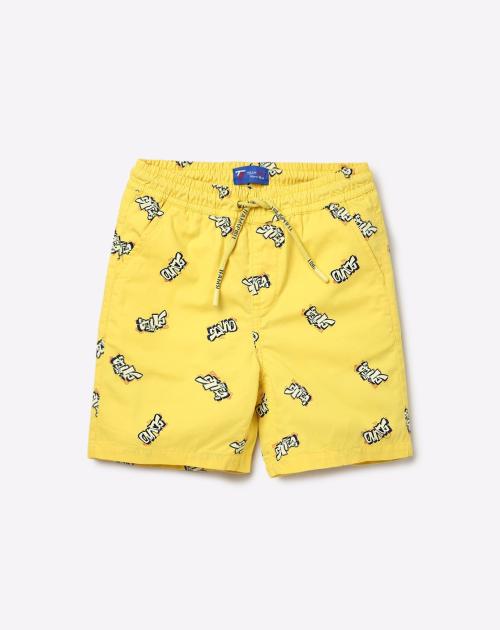 Buy Typographic Print Shorts with Drawstring Fastening Online at Best ...